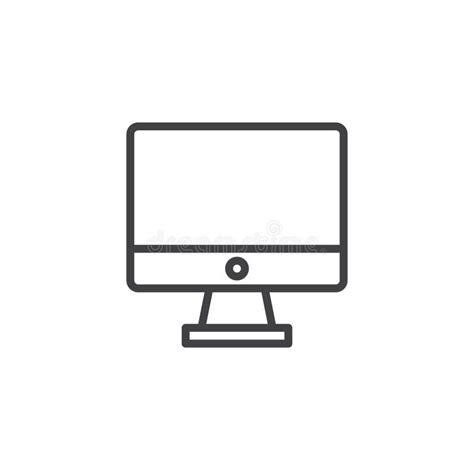 Computer Monitor Line Icon Stock Vector Illustration Of Digital