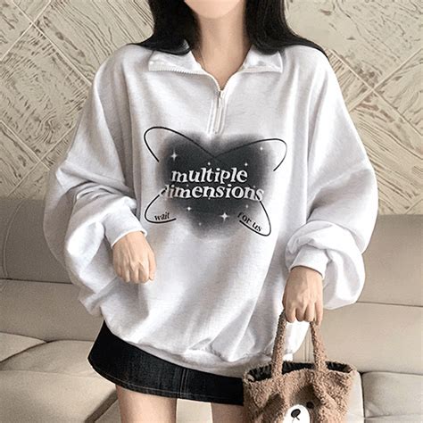 오버핏프린팅존예 꾸안꾸 무드 아방핏 하트 반집업 맨투맨 3color 에이블리