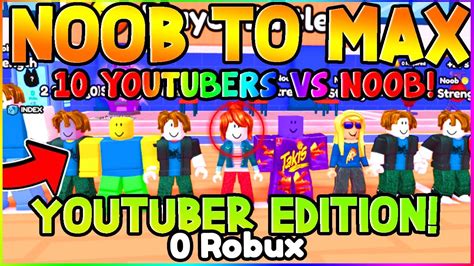 Noob RACES 10 YOUTUBERS NOOB To PRO WITH 0 ROBUX In ARM WRESTLING