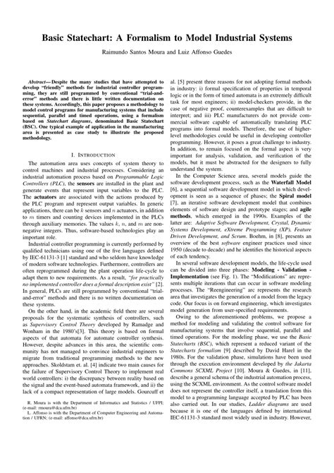 Pdf Basic Statechart A Formalism To Model Industrial Systems