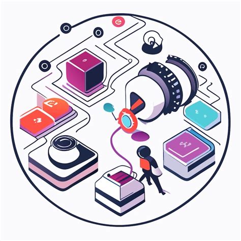 Premium Vector Sketch A Loop Where A Robot Sends Out Information