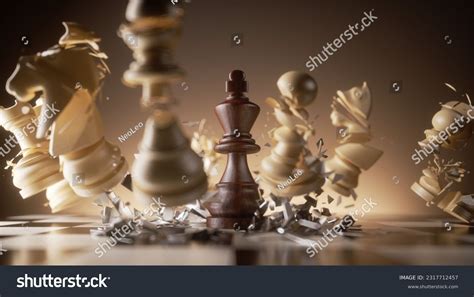 3d Illustration Chess Game Aggressive Move Stock Illustration
