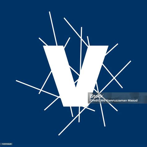 V Tanda Huruf Desain Vektor Logo Konseptual Teks V Dengan Bentuk Garis