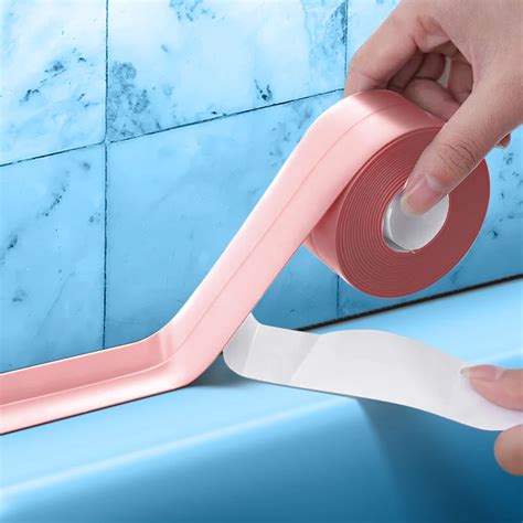 Pvc 씰링 싱크 테이프 흰색 자체 접착 방수 벽 스티커 주방 코크 스트립 샤워 욕실 씰링 테이프 Aliexpress