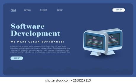 Software Development Software Development Webpage Coding Stock Vector