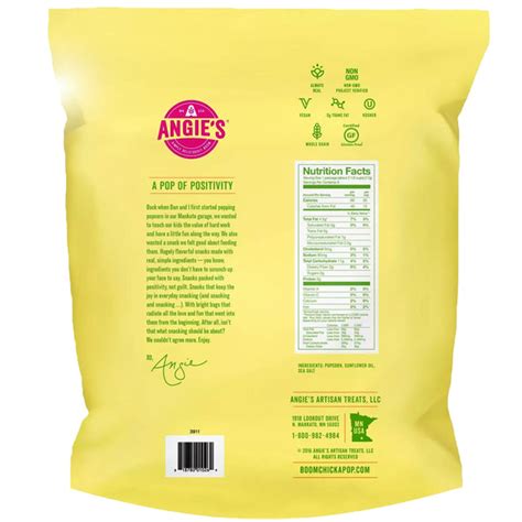 Boomchickapop Sea Salt Popcorn 6 Oz6 Ct Angies Vegan Black Market