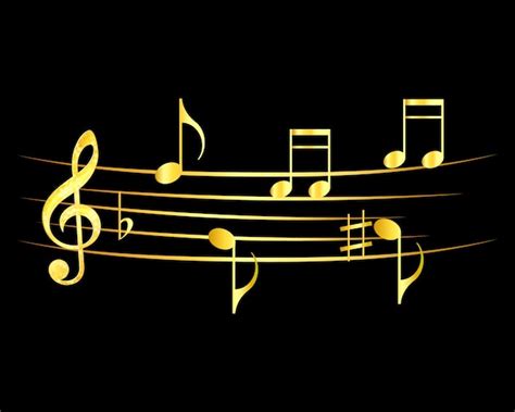 Diseño De Notas Musicales Abstractas Notas Musicales Doradas Sobre Un