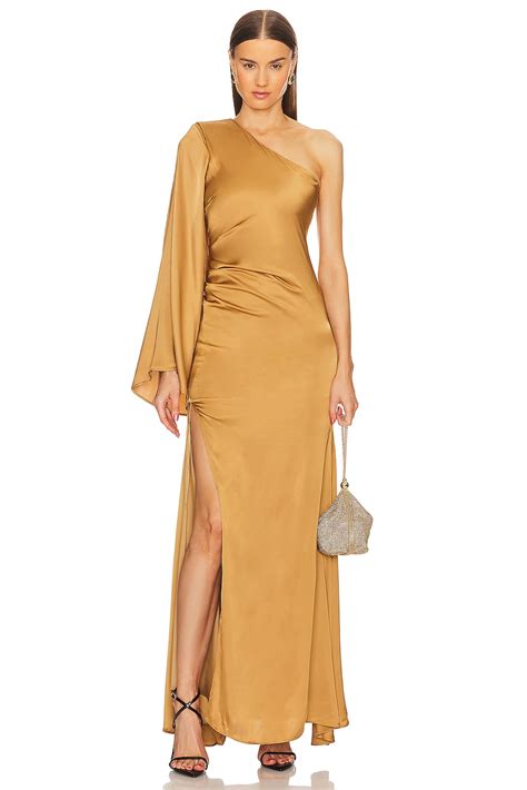 Michael Costello X Revolve Mae Gown In Gold Revolve
