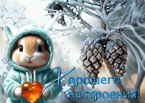 Озорная и чудесная зимняя гиф открытка Хорошего настроения Скачать бесплатно на