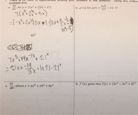 solved a dy dx for y 7 x 3 2 3 root x 3 x b g t for