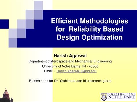 Ppt Efficient Methodologies For Reliability Based Design Optimization