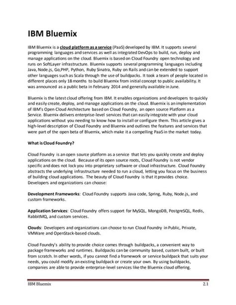 Ibm Bluemix Pdf