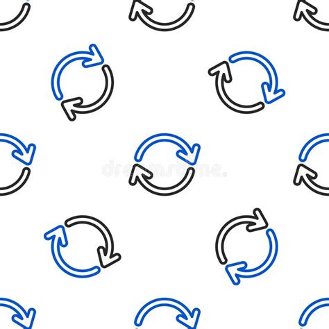 Line Refresh Icon Isolated Seamless Pattern On White Background Reload Symbol Stock Vector