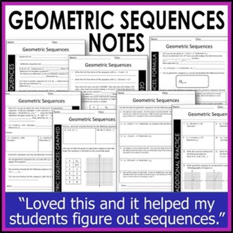 Arithmetic And Geometric Sequences Notes And Activities And Practice