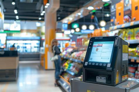 Photo Of Self Checkout Machine Premium Ai Generated Image