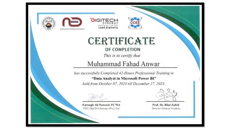Fahad Anwar On Linkedin Dataanalytics Powerbi Certificationcomplete