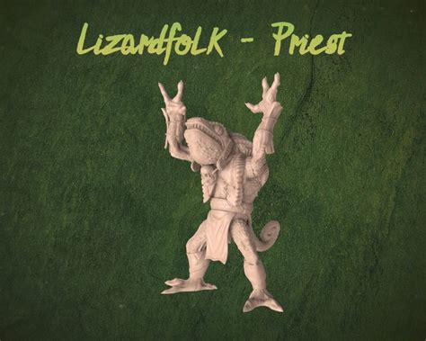 Lizardman Priest Miniature Lizardfolk Priest Miniature For Dandd 5e Pathfinder And Other Rpgs