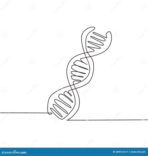 Single One Line Drawing Helix Or Dna Low Poly Wireframe Style Concept For Biotech Science
