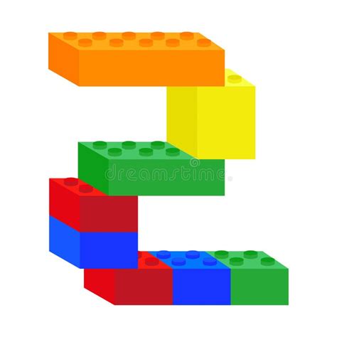 Two Built From Colorful Plastic Building Blocks 2 From Plastic