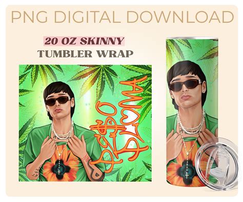 Peso Pluma Tumbler Wrap Png 20 Oz Ella Baila Sola Skinny Etsy Ireland