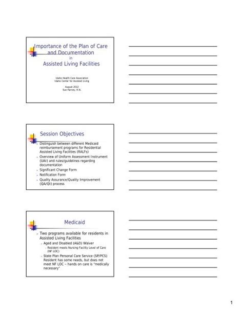 Importance Of The Plan Of Care And Documentation Assisted Living