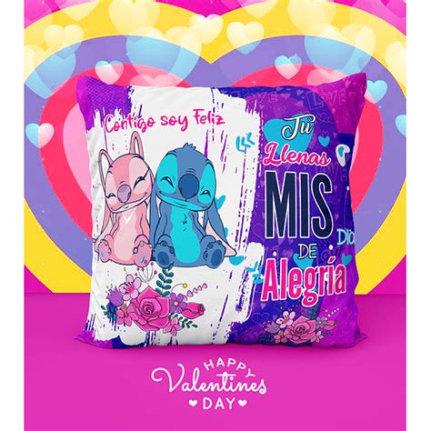 10 Diseños Plantilla Cojin Stitch Love San Valentin Archivos