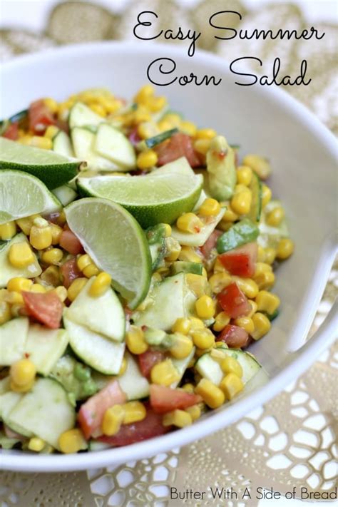 Easy Summer Corn Salad Butter With A Side Of Bread