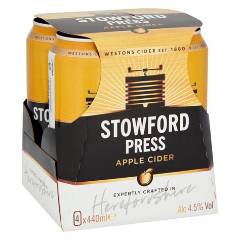 Stowford Press Apple Cider, 4 x 440ml : Alcohol fast delivery by App or ...