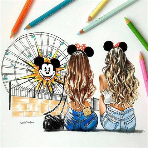 Dessin De 2 Meilleures Amies Les Dessins Et Coloriage