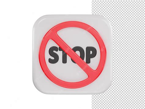 Premium Psd Stop Button Icon 3d Rendering Vector Illustration