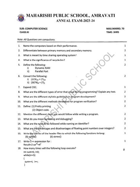 Computer Science Practical Class 11 Pdf