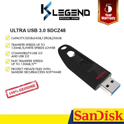 Sandisk Ultra Cz48 Usb 30 Flash Drive Pendrive 16gb32gb64gb128gb