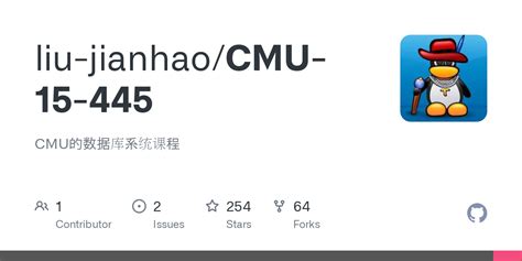 GitHub liu jianhao CMU 15 445 CMU的数据库系统课程