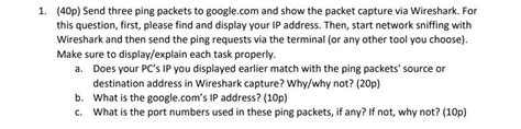 1 40p Send Three Ping Packets To And