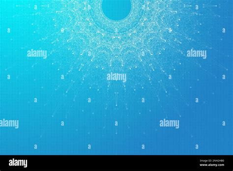 Digits Abstract Background With Connected Line And Dots Web Cover Digital Neural Networks