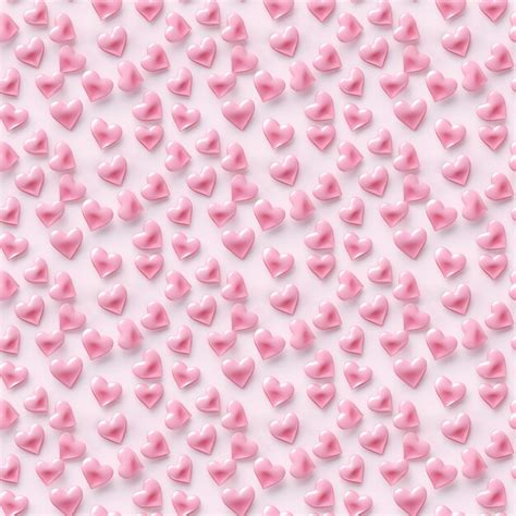 Premium Ai Image Seamless Pink Hearts Pattern On White Background