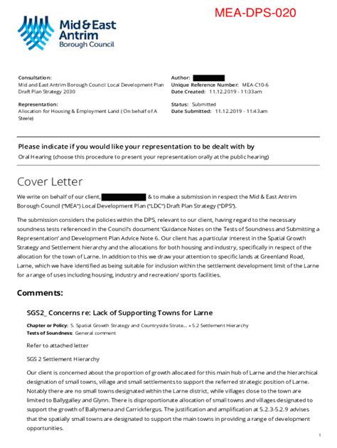 Fillable Online Draft Plan Strategy Response Form Allocation For
