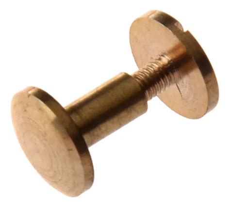 10x Arc Solid Brass Button Stud Screw Nail Screw Back Leathe Mercadolivre