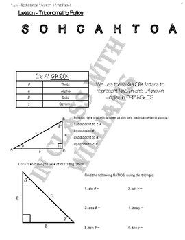 Pythagorean Theorem And Trig Ratios Guided Notes By In Class With Williams