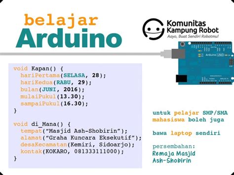 Belajar Arduino Bagi Pelajar Dan Mahasiswa Komunitas Kampung Robot