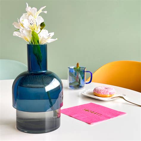 Cloudnola Medium Blue And Gray Flip Vase Dual Sided Brilliance For