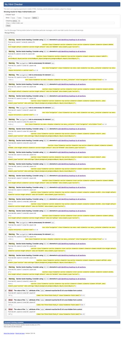 Html Error Y Advertencia En Validator W3c Wordpress Y Elementor Stack Overflow En Español
