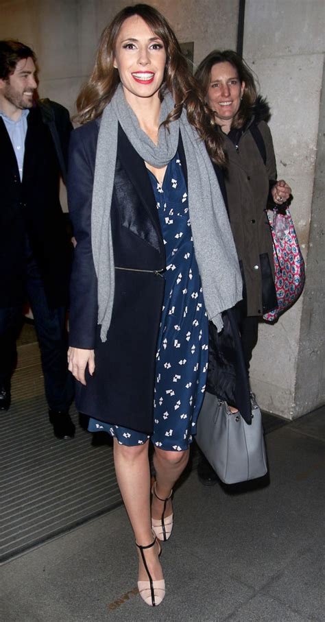 Alex Jones Flaunts Her Legs In A Fabulous Blue Silk Dress As She Leaves