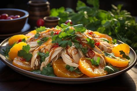 Sunny Citrus Chicken Salad Surprise Premium Ai Generated Image