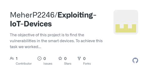 Github Meherp2246exploiting Iot Devices The Objective Of This