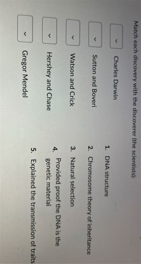 [solved] match each discovery with the discoverer the scie