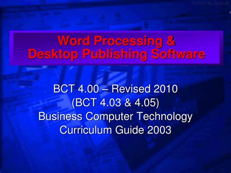 PPT Word Processing Desktop Publishing Software PowerPoint Presentation ID