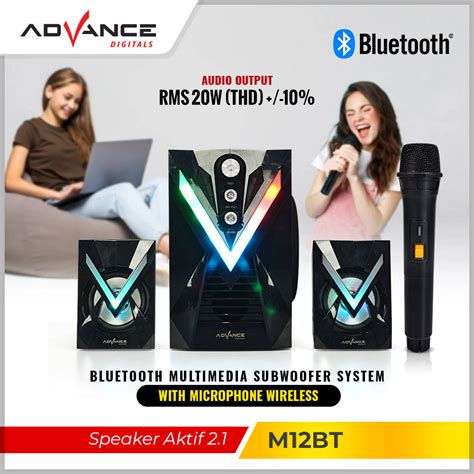 Jual Speaker Advance M12 BT Bluetooth Plus Mic Wireless Karaoke
