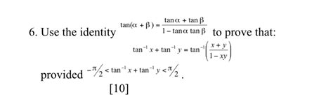 Solved Use The Identity Tan α β Tanα Tanβ1 Tanαtanβ ﻿to