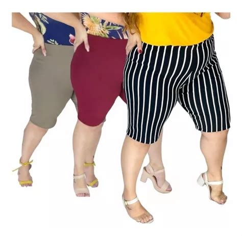 Kit Bermudas Feminina Gorgurão Plus Size Promoção Frete grátis